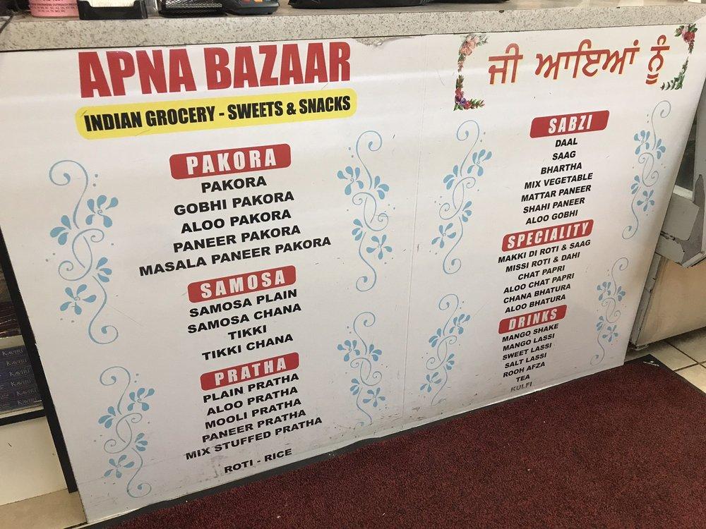 Menu at Apna Bazar restaurant, Fresno