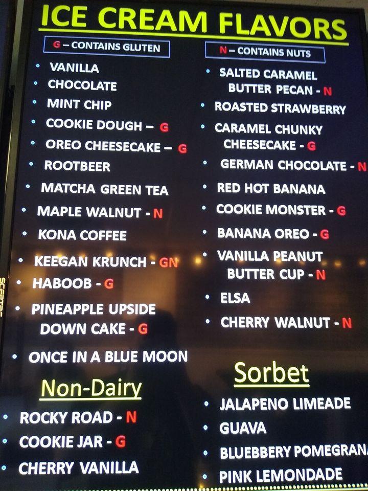 Menu at Mighty Moo Ice Cream desserts, Youngtown
