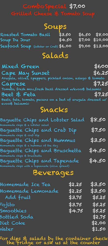 Menu at The Eat Well restaurant, Cape May