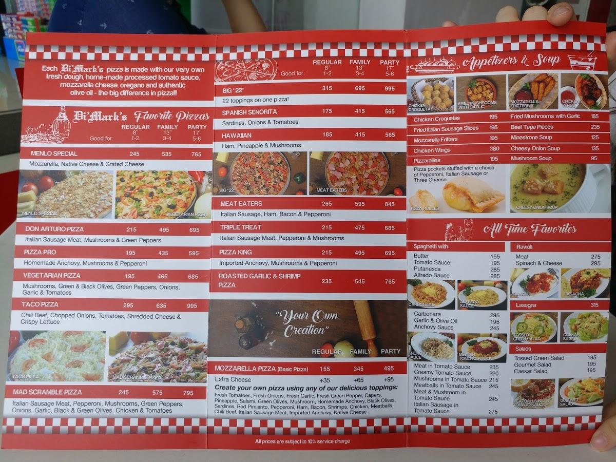 Menu at Di Marks Pizza Shaw restaurant, Mandaluyong, 438 Shaw Blvd