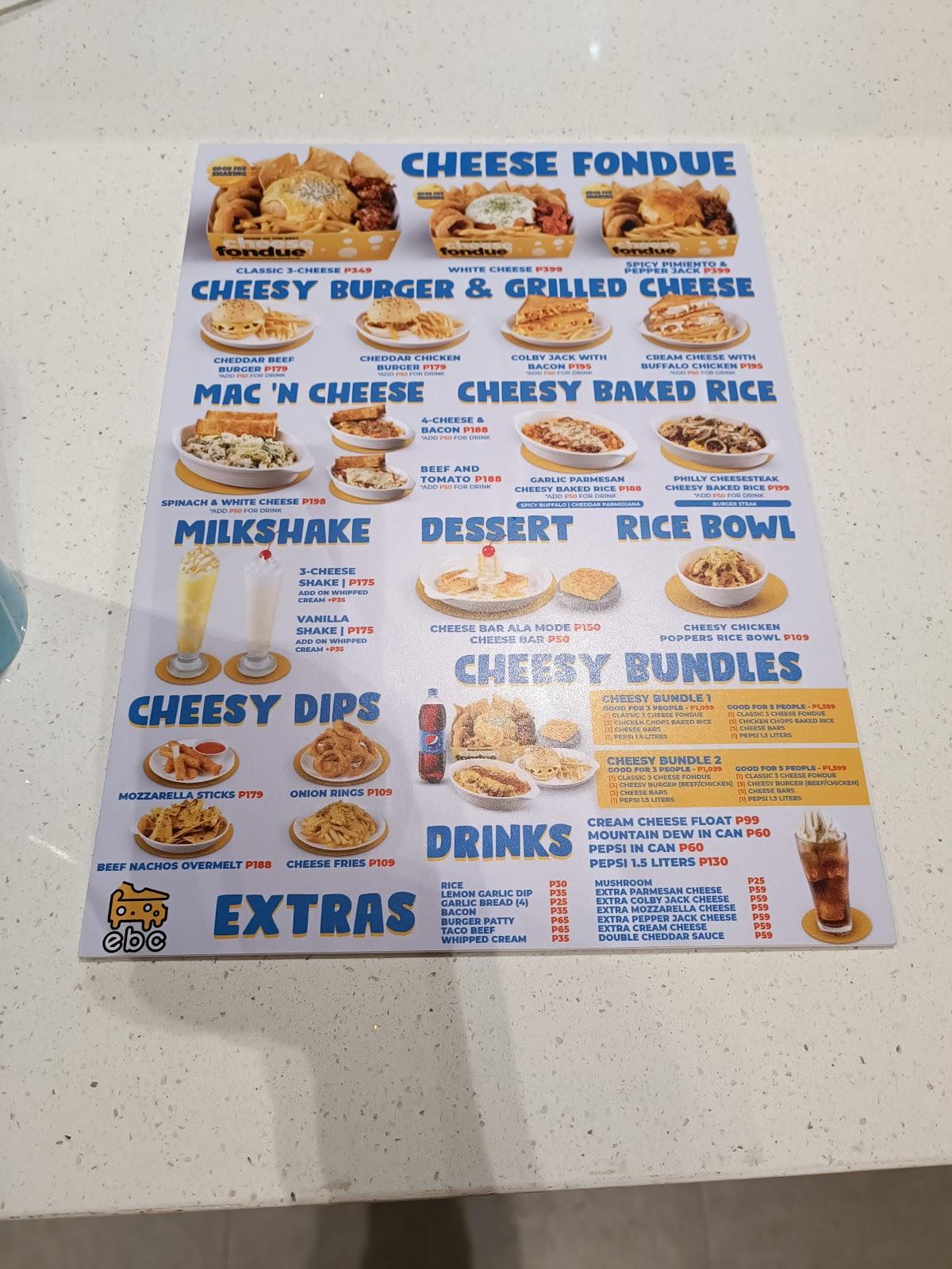 Menu at Everything But Cheese - SM Bacoor restaurant, Bacoor