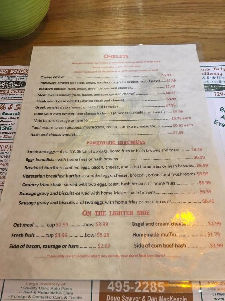 Menu at Fairground Cafe, Topsham
