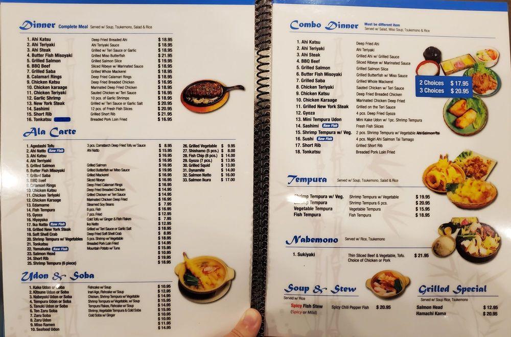 Menu at Kikuya Restaurant, Honolulu, 1315 N King St
