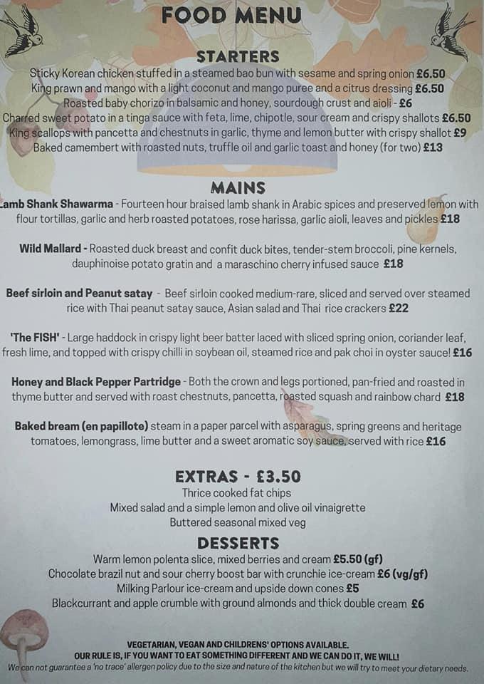 Menu at Kings Arms Hotel pub & bar, Kirkby Lonsdale