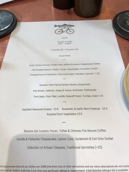 Menu at No 97 restaurant, Surbiton
