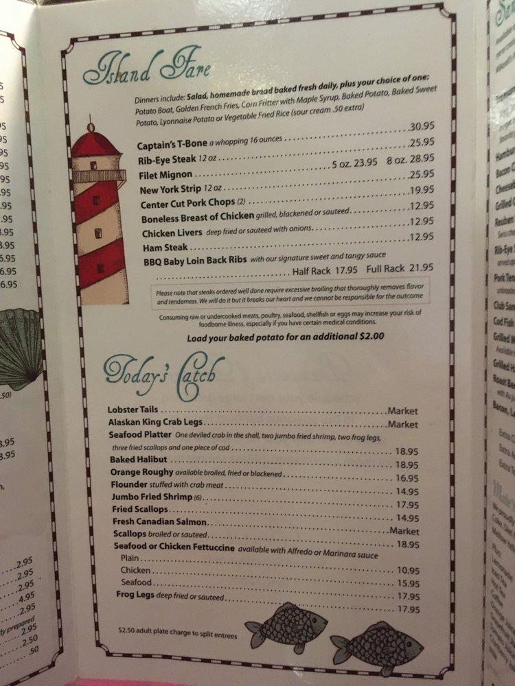 Menu at Treasure Island Supper Club, Dayton