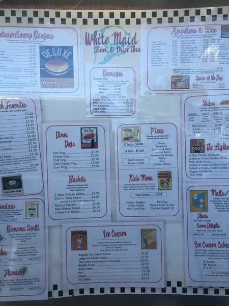 Menu at White Maid Diner & Bar, Napoleon