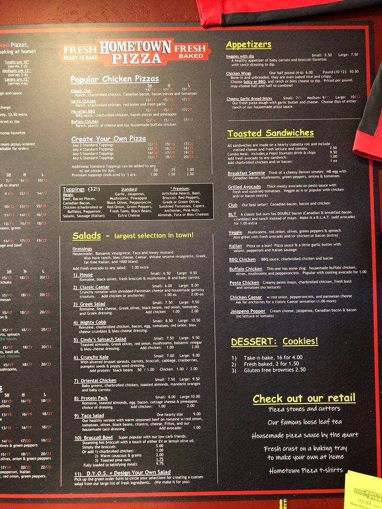 Menu at Hometown Pizza pizzeria, McCall, 337 Deinhard Ln