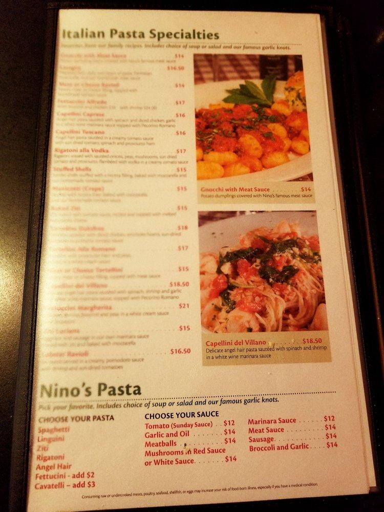 Menu at Nino’s Pizzeria and Restaurant, Estero