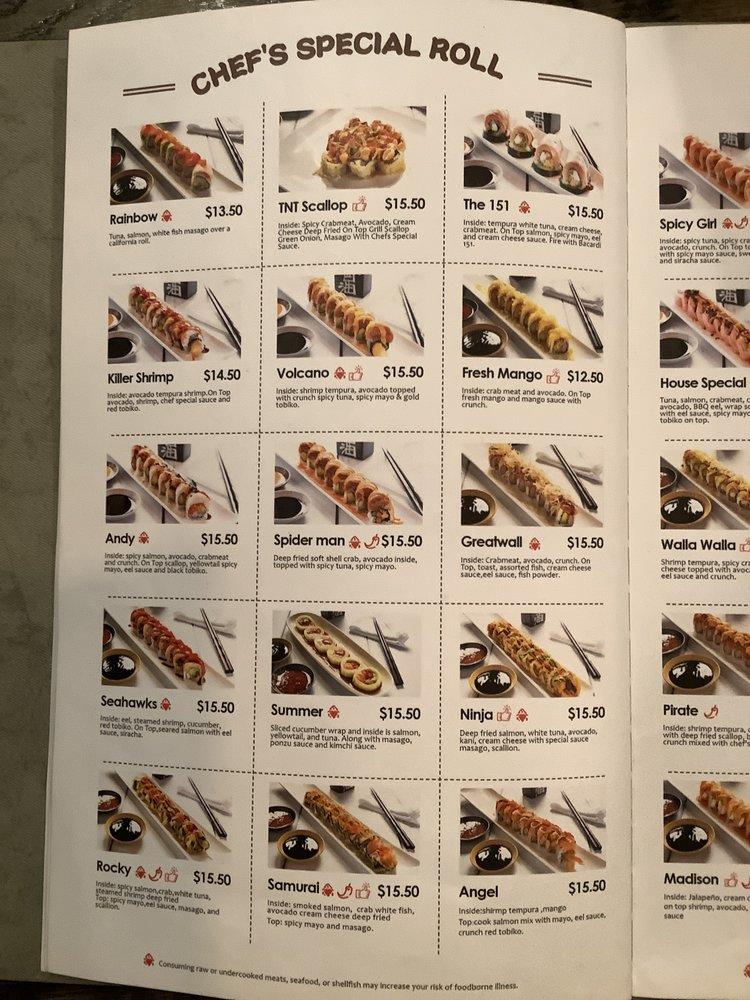 Menu at Sumo Japanese Steakhouse & Sushi Restaurant, Wenatchee
