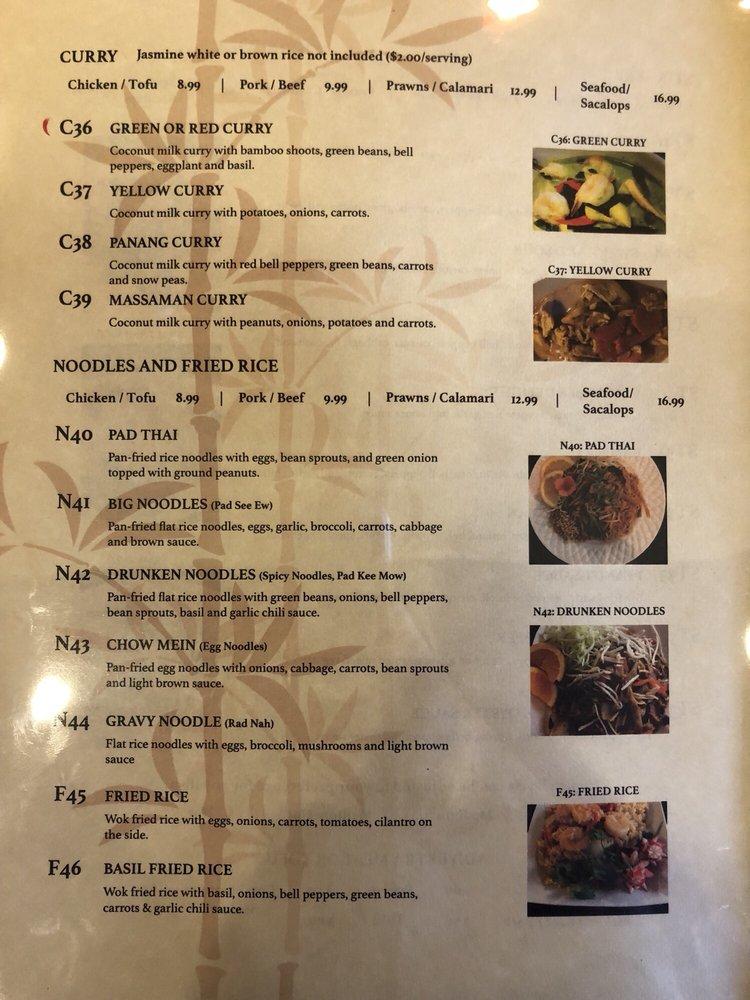 Menu at Thai Lao Cuisine restaurant, Fair Oaks