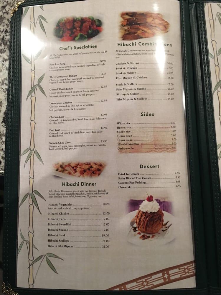 Menu at Thai Lemongrass restaurant, Webster