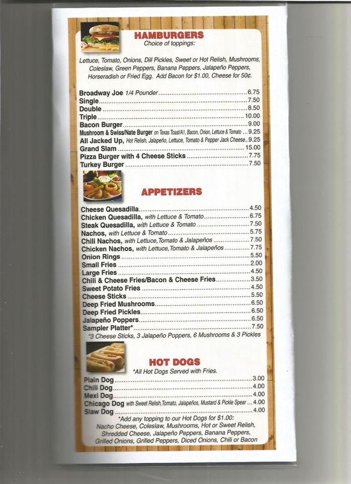 Menu at Uncle Mike's Bar & Grill, Parkersburg