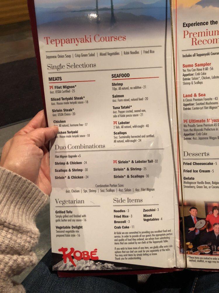 Menu at Kobé Japanese Steakhouse - Brandon, Brandon, W Brandon Blvd