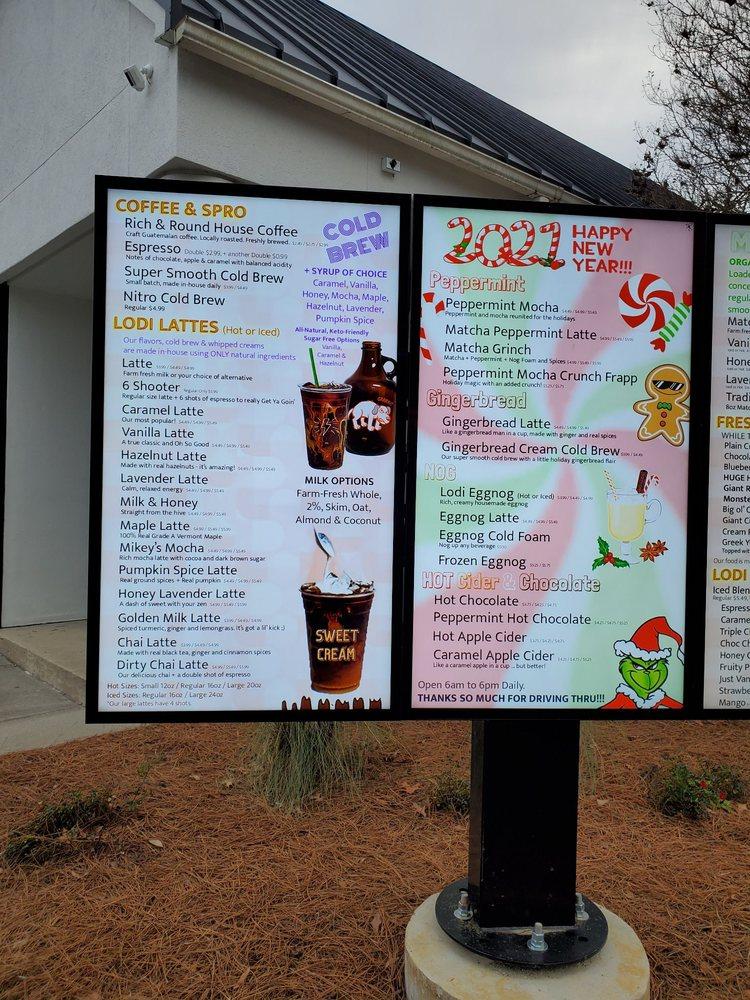 Menu at Lodi Coffee restaurant, North Charleston