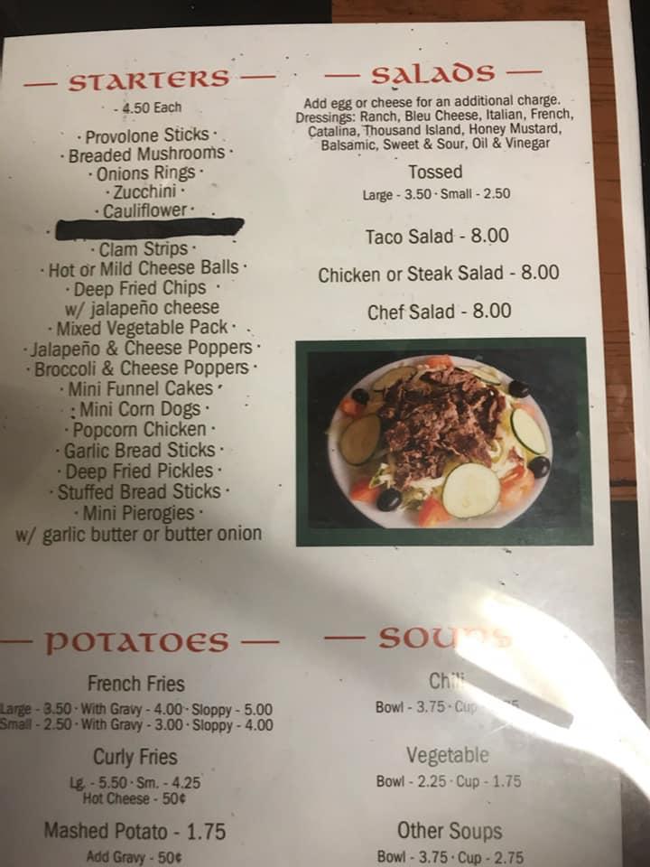 Menu at Patrick's Pub, Apollo, 205 1st St