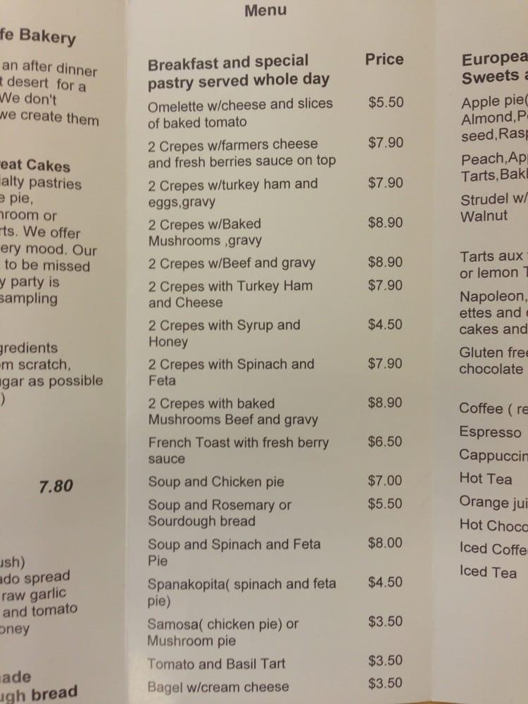 Menu at Around the World Cafe Bakery, Indialantic