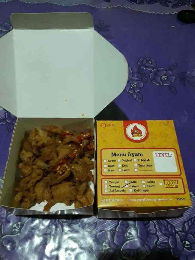 Menu at Geprek Bensu restaurant, South Jakarta, Jl. Tebet Barat Raya No.9