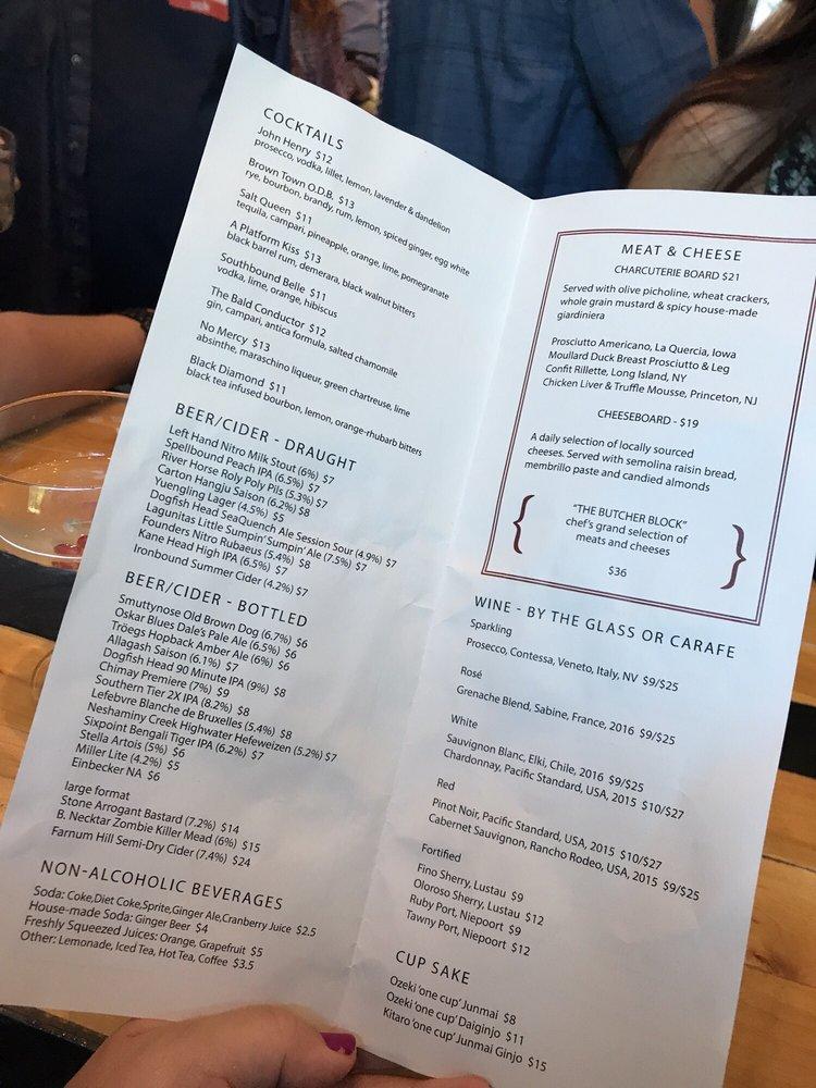 Menu at The Dinky Bar & Kitchen, Princeton