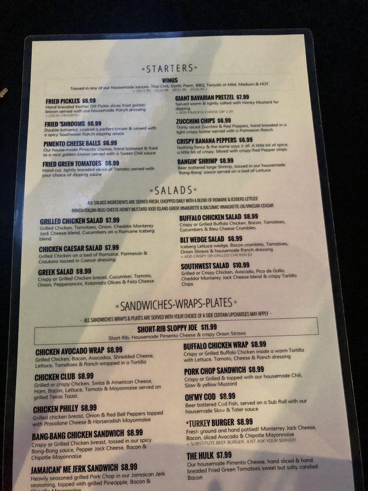Menu at 601 BURGERS AND BREWS pub & bar, Mocksville