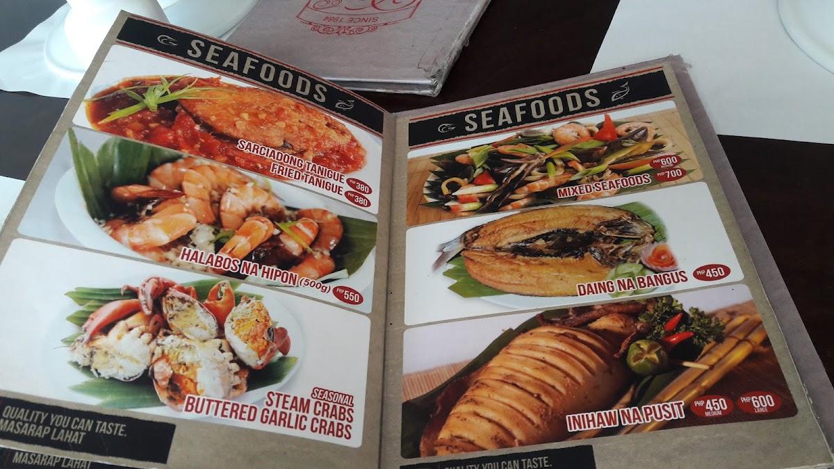 Menu at Diner's Original Bulalo restaurant, Tagaytay, 3WXC+CQ2