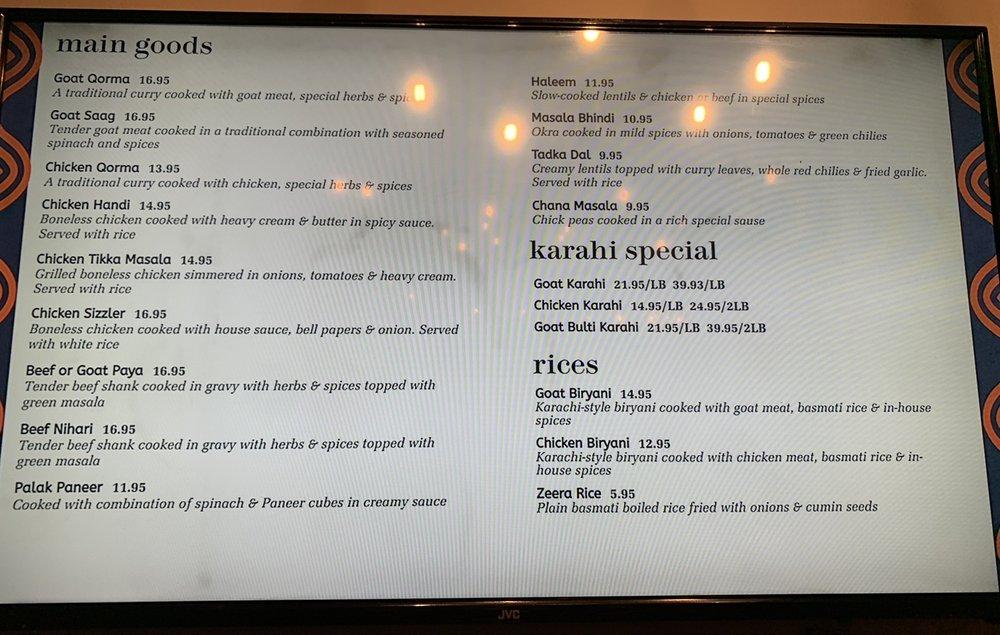 Menu at Good Food By Uzma restaurant, North Brunswick Township