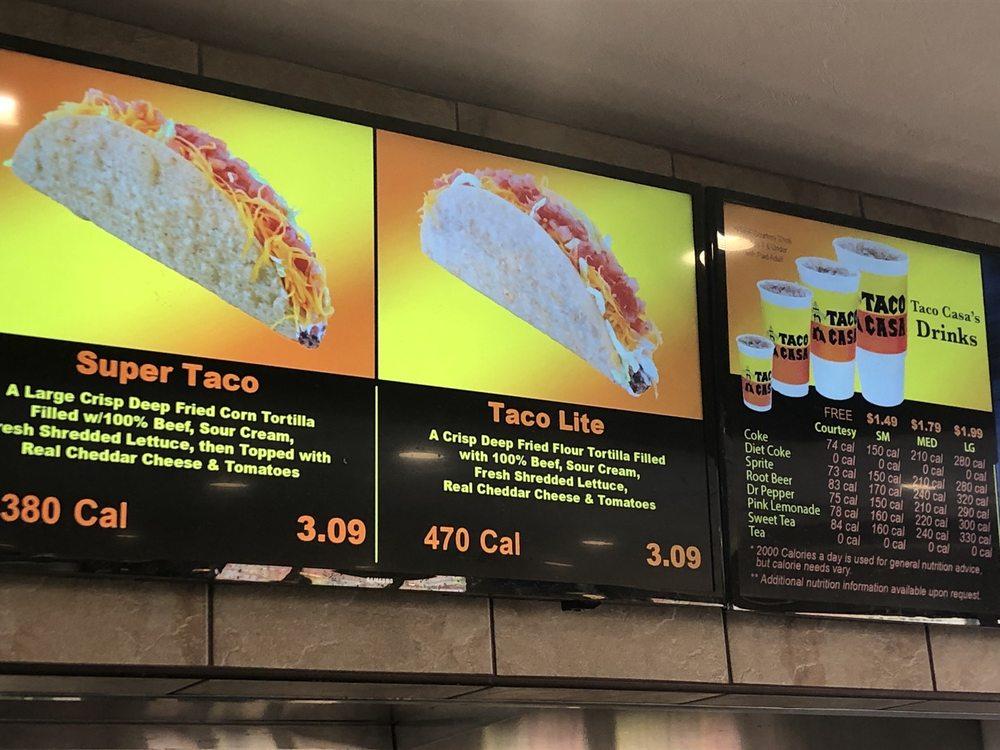 Menu at Taco Casa restaurant, Midwest City, 408 S Air Depot Blvd #87