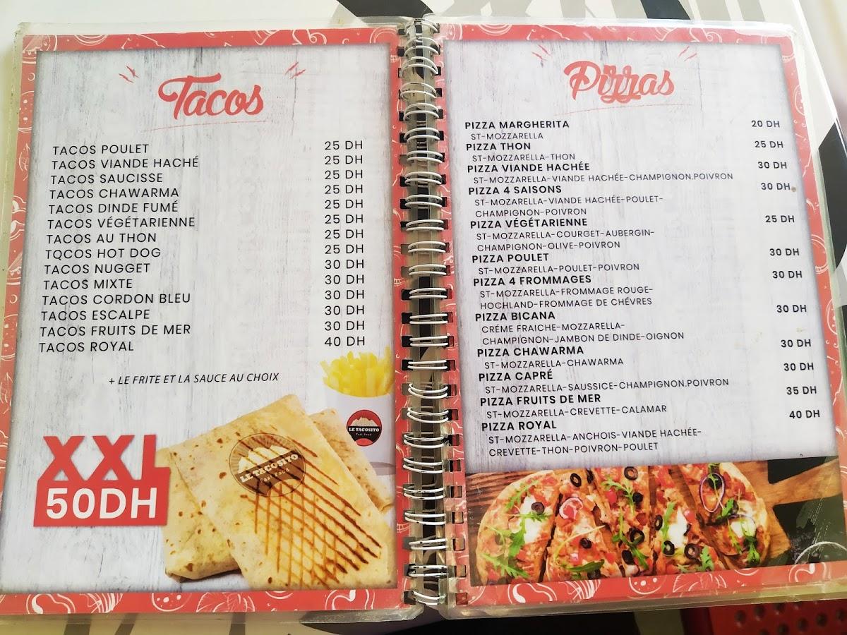Menu at snack LE TACOS restaurant, Marrakesh