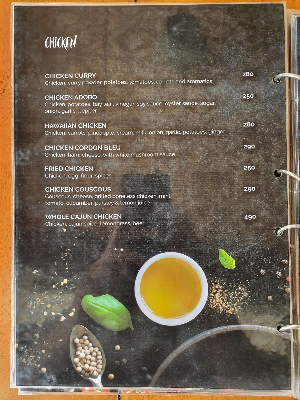 Menu at Fantasy Lodge Resto & Bar, Samboan
