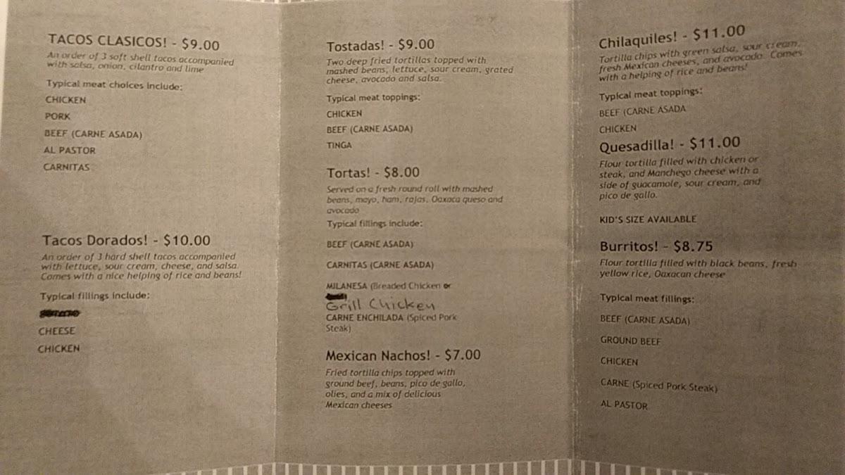 Menu at Marcy's Kitchen restaurant, Gillette