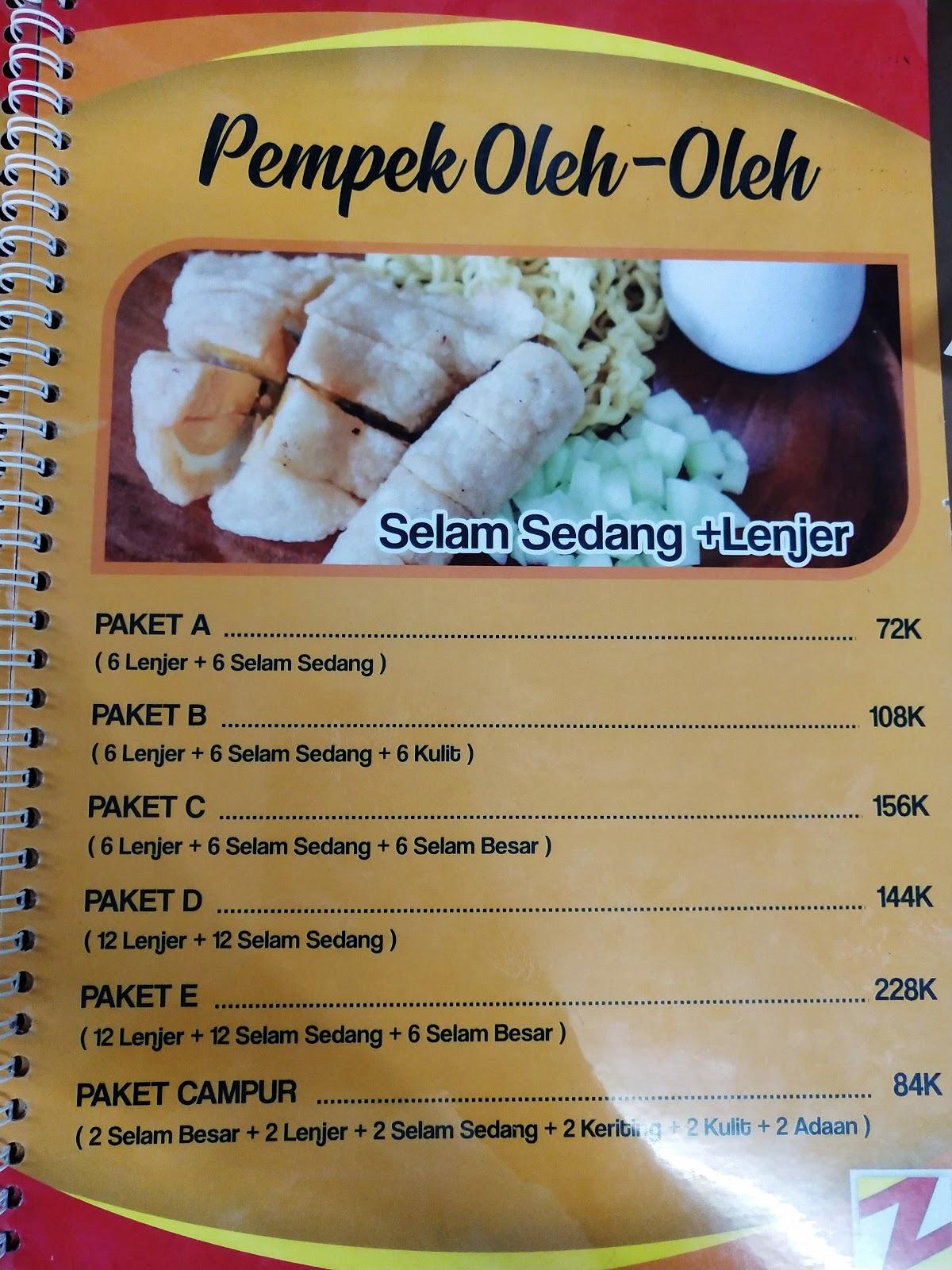 Menu at Pempek zakwan fatmawati restaurant, Semarang
