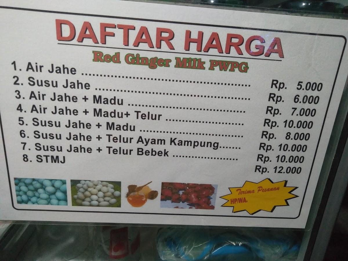 Menu at RGM SUSU JAHE Merah 9 / Mecca cafe, Cikande