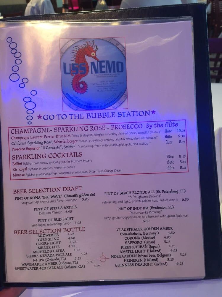 Carta de USS Nemo Restaurant, Naples
