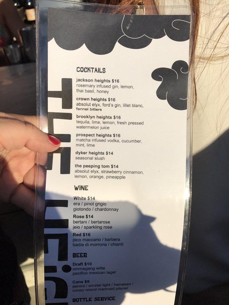 Menu at ART NoMad (Arlo Roof Top) pub & bar, New York City