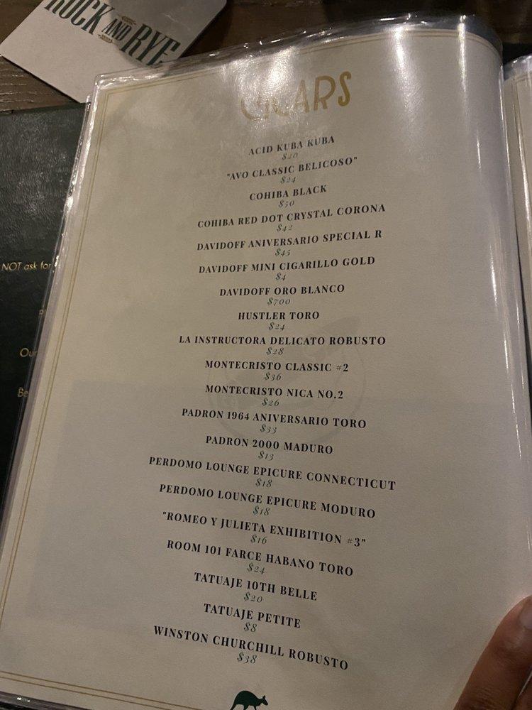 Menu at Rock and Rye pub & bar, San Antonio, La Cantera Pkwy #103