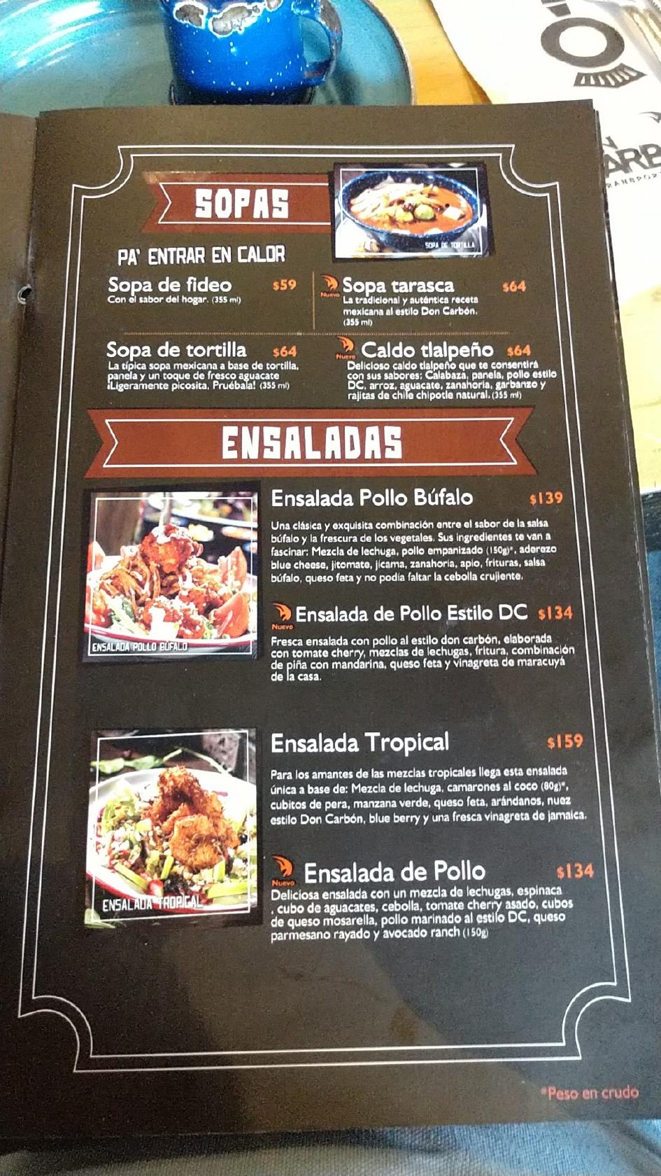 Carta de parrilla Don Carbón León (Plaza Mayor), Leon, Boulevard Juan ...