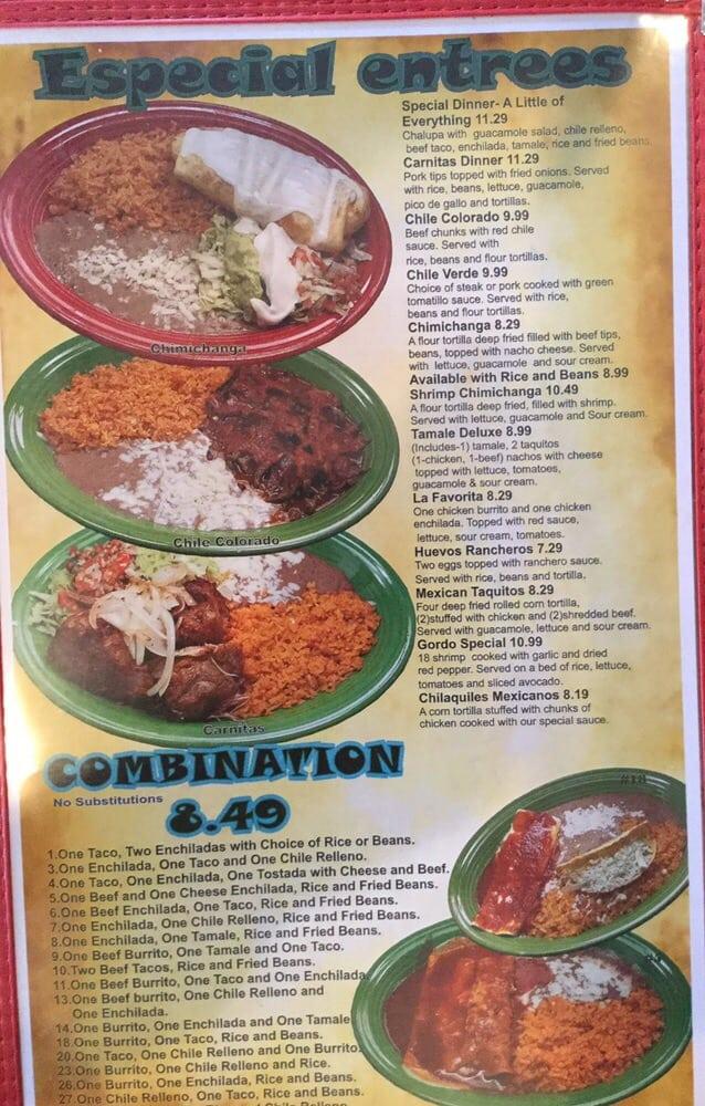 Menu at El Camino Real restaurant, Warsaw