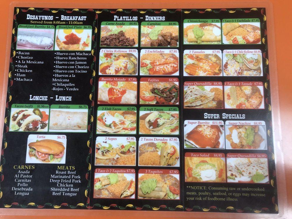 Menu at El Chilito restaurant, Canby, 403 SW 1st Ave
