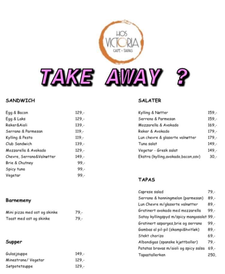 Menu at Victorias café & Tapas AS cafe, Oslo