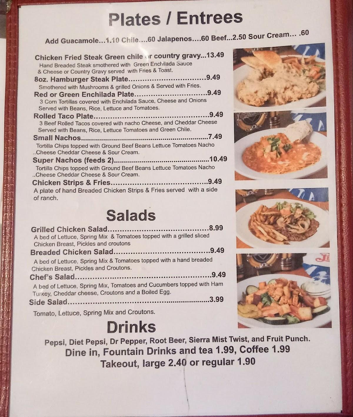 Menu at Jake's Cafe, Las Cruces, E Lohman Ave