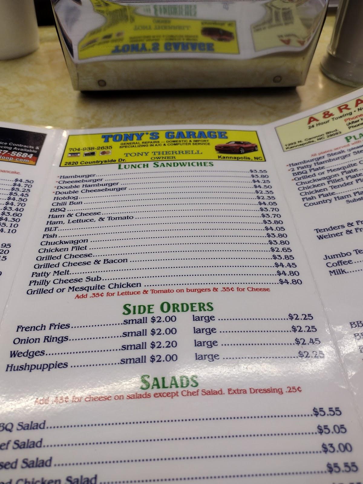 Menu at Lane Street Grill restaurant, Kannapolis