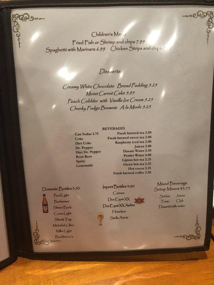 Menu at Old Fulton Seafood Cafe & Steakhouse, Rockport, Hwy 35 N