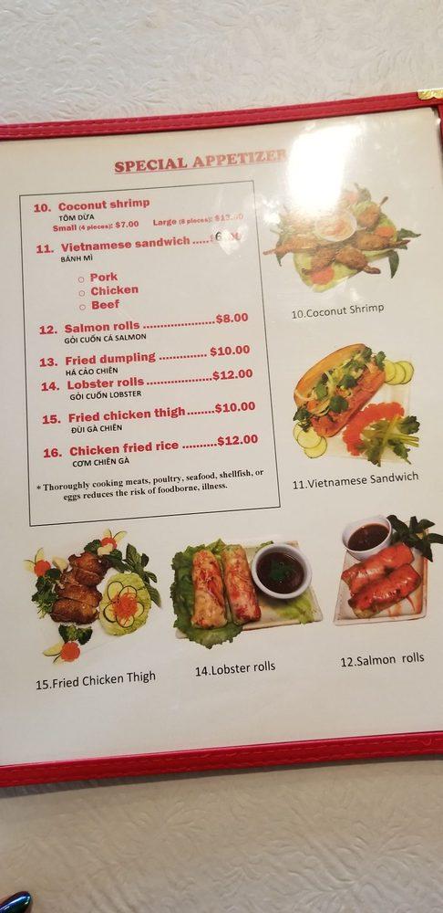 Menu at Pho 99 restaurant, Fort Myers