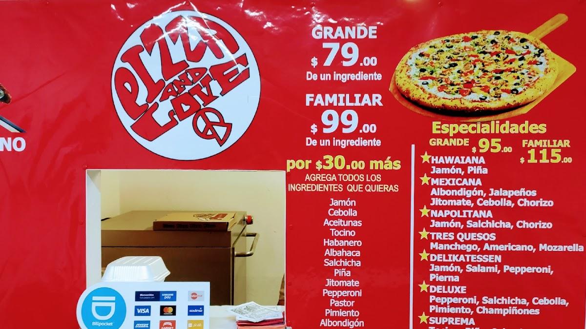 Menu at Pizza & Love restaurant, Santiago de Querétaro
