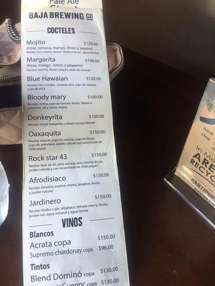 Menu at Baja Brewing Company pub & bar, San José del Cabo