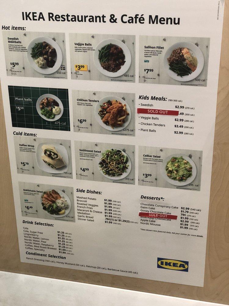 Menu at IKEA Restaurant, Costa Mesa