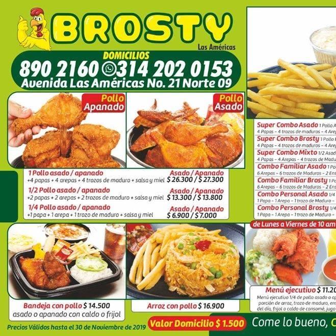 Menu at Brosty Las Américas, Versalles