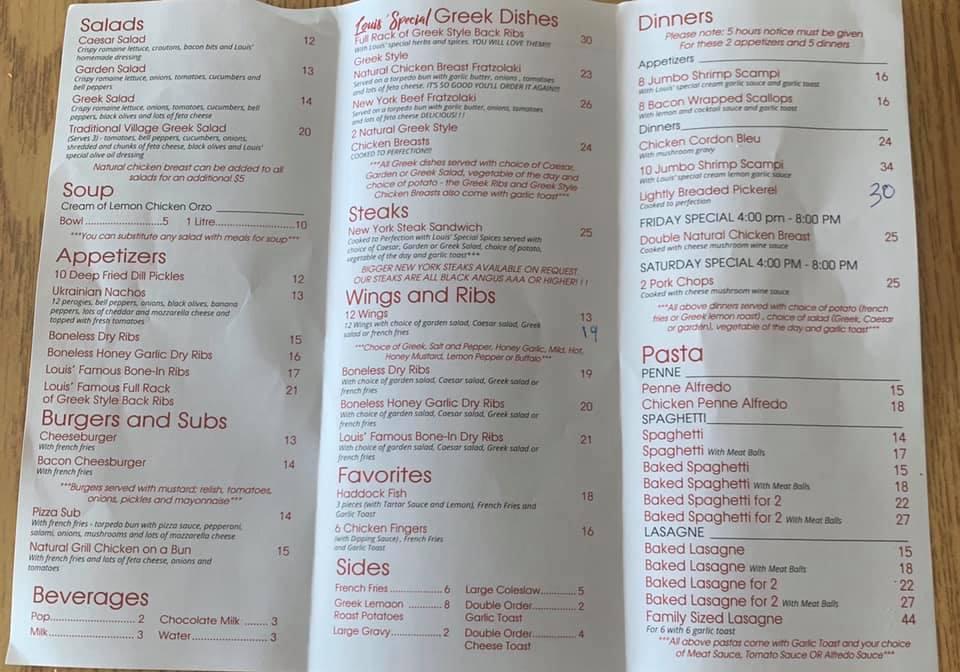 Menu at The Right Spot & Grill restaurant, Rosetown