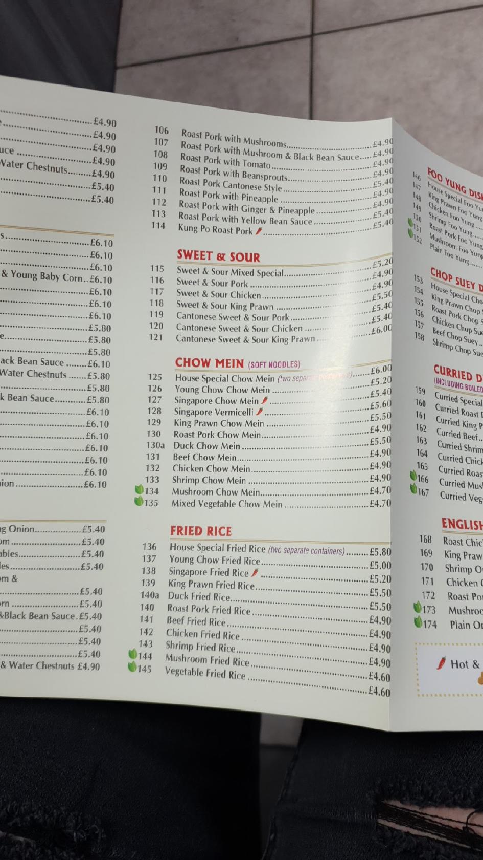 Menu at Full House fast food, Monmouth