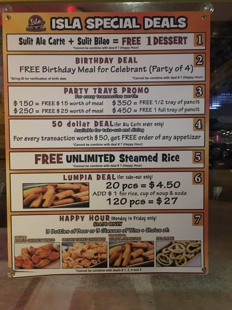 Carta de Isla Restaurant, Newark